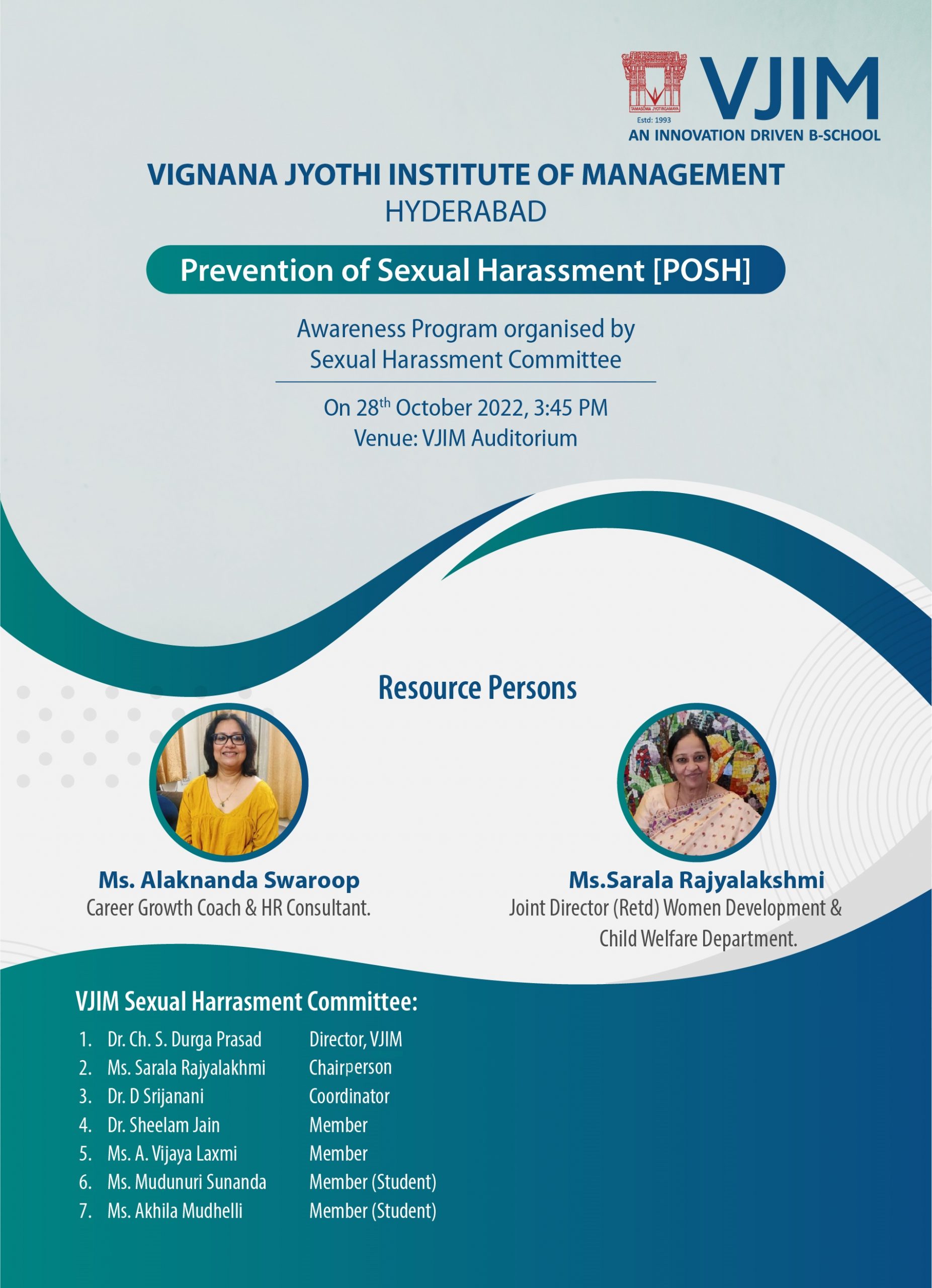 POSH - Vignana Jyothi Institute Of Management (VJIM) :: Top PGDM Institute in Hyderabad