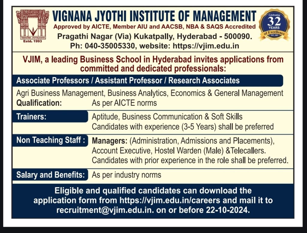 Careers - Vignana Jyothi Institute Of Management (VJIM) :: Top PGDM ...